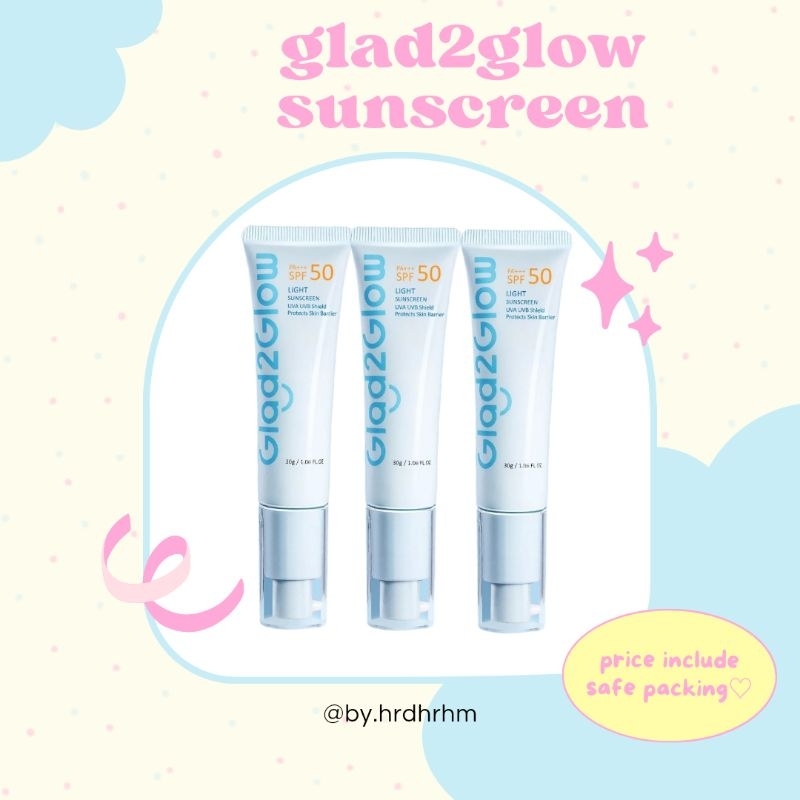Jual Glad2Glow Light Sunscreen Gel SPF 50 PA+++ 30 gr | Shopee Indonesia