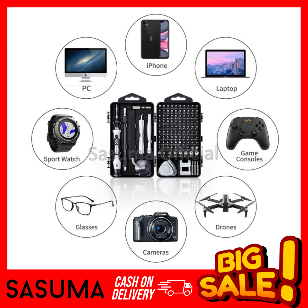 Jual SASUMA Set 115 in 1 obeng hp Multifungsi Alat Bongkar Mini ...