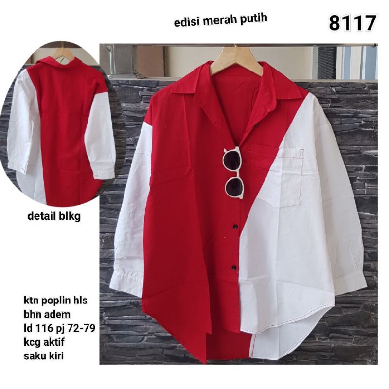 Jual Kemeja merah putih/ merah/ putih edisi merdeka standar jumbo ld ...