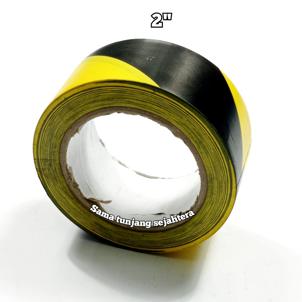 Jual POLICE LINE 2" (48 MM X 33 MM) - HITAM KUNING / LAKBAN GARIS ...