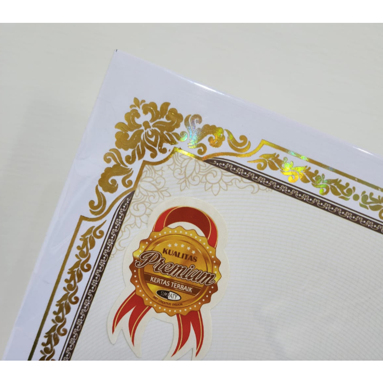 Jual Blanko sertifikat / kertas piagam sertifikat folio simpaty full ...