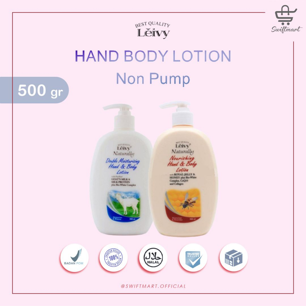 Jual LEIVY HAND BODY LOTION BOTOL PUMP (500 ML) | Shopee Indonesia