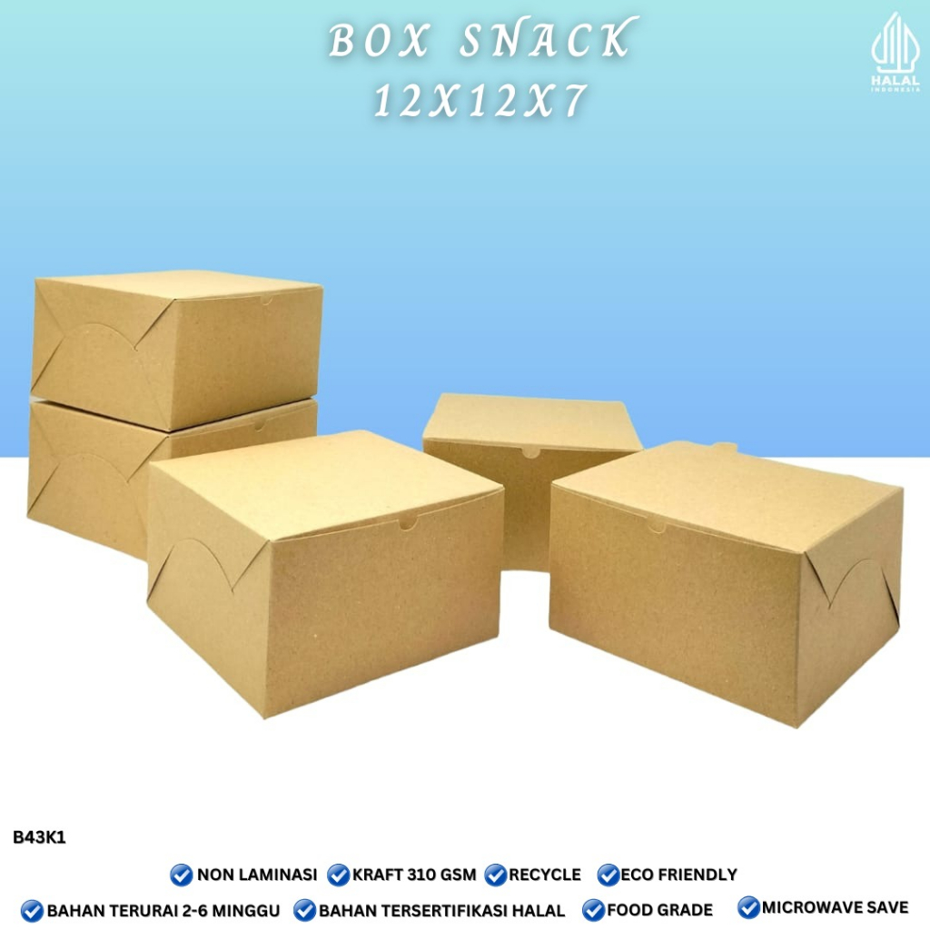 Jual Dus Snack 12x12 Snack Box 12x12 Dus Jajanan Dus Kue (B43K1 ...
