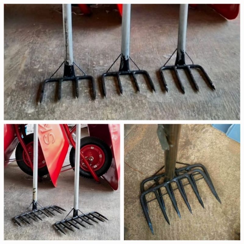 Jual sapu taman (garukan jari) bahan besi lasnya ganda (sapu cakar ...