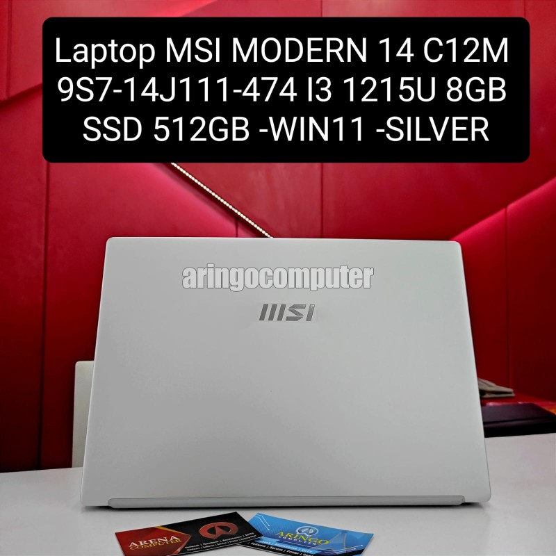 Jual Laptop MSI MODERN 14 C12M 9S7-14J111-474 I3 1215U 8GB -SSD 512GB ...