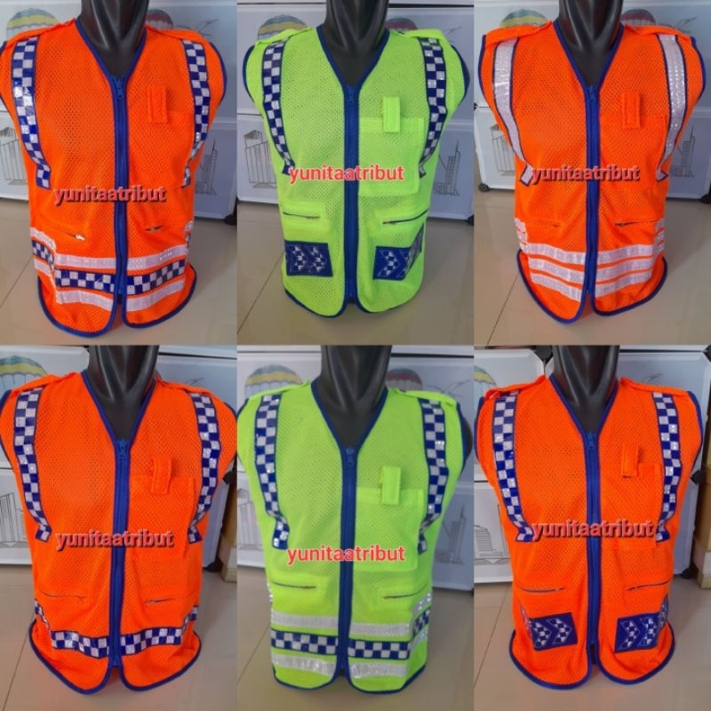 Jual Rompi Safety Orange/Rompi Proyek/Rompi Motor | Shopee Indonesia