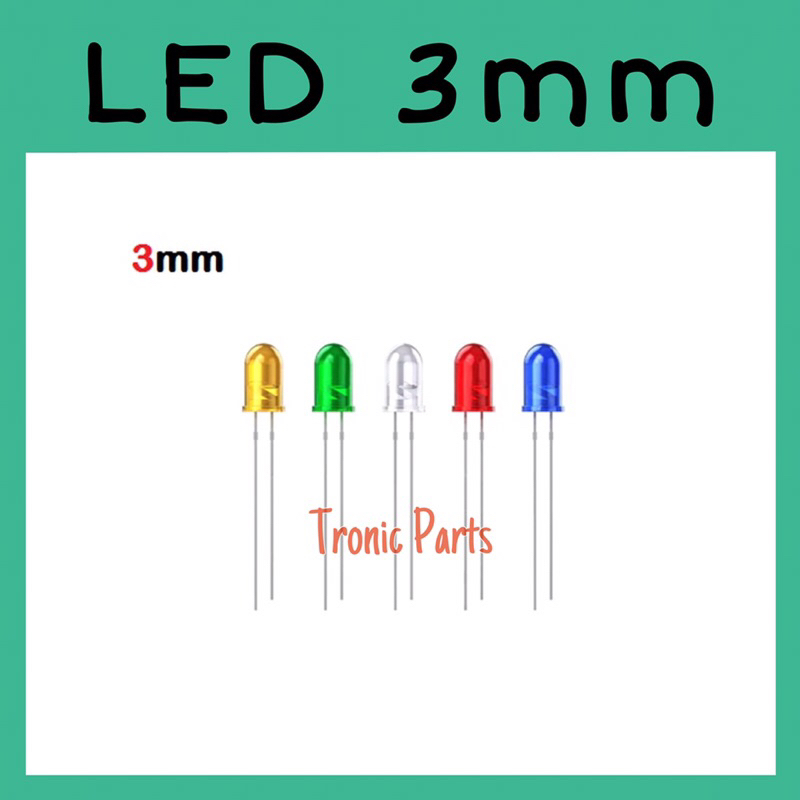 Jual LED 3mm Dioda Diode 3mm Diffused - Merah Kuning Hijau Biru ...