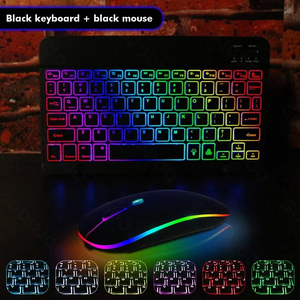 Jual BESTOOL 10 Inch Backlit Backlight Wireless Keyboard And Mouse LED ...