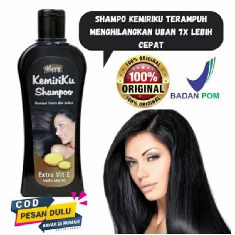 Jual HAPPY Kemiriku Shampo Penghitam Rambut 100ml | Shopee Indonesia