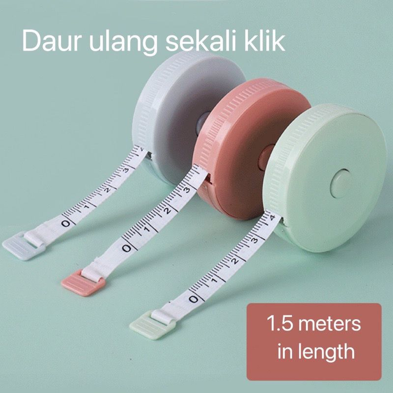 Jual meteran gulung otomatis 1,5meter meteran kain 150cm meteran baju ...