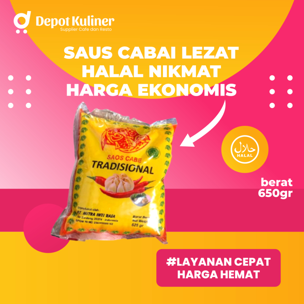 Jual Saos Cabe Tradisional 650 gr - Saus Cabai Murah | Shopee Indonesia