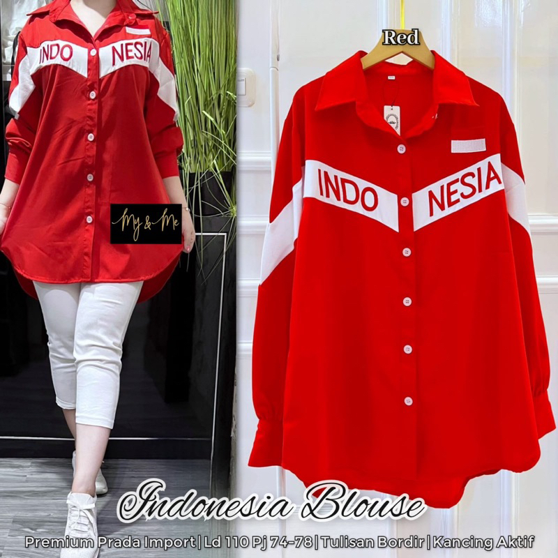 Jual REPUBLIK BLOUSE KEMEJA WANITA EDISI 17 AGUSTUS KEMEJA MERAH PUTIH ...