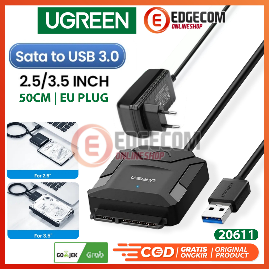Jual UGREEN Kabel USB 3.0 to SATA III HDD/SSD 2.5 3.5" converter ...