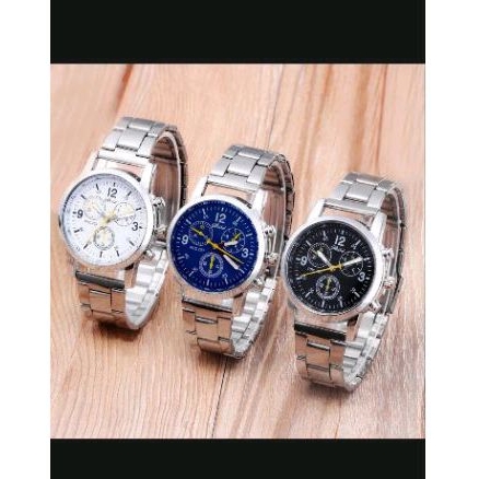 Jual Jam Tangan Wanita Pria Analog Rantai Krepyak Silver | Shopee Indonesia