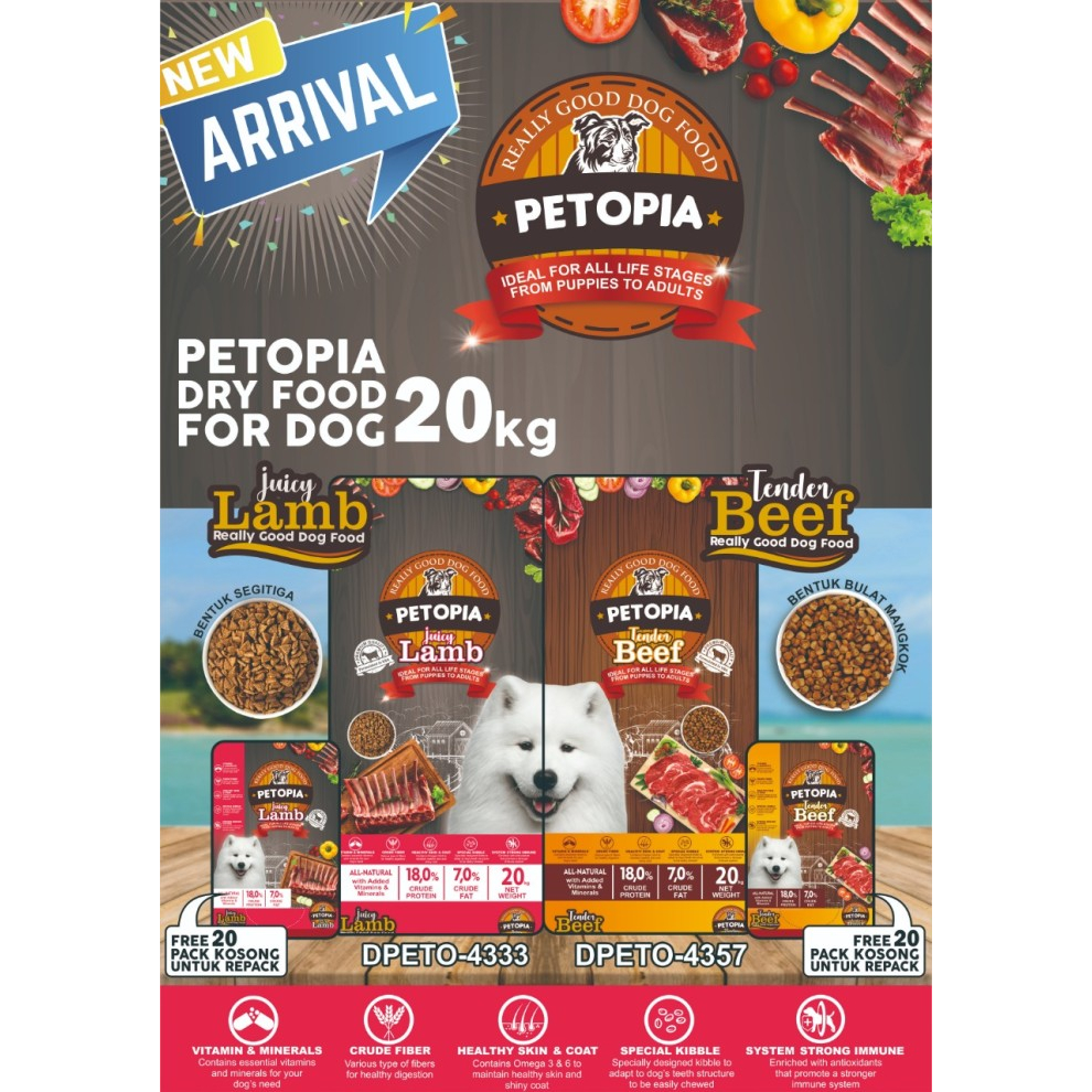 Jual PETOPIA LAMB & BEEF REPACK 1KG | Shopee Indonesia