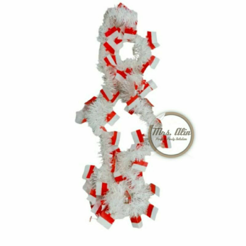Jual Slinger Putih Ornamen Bendera Merah Putih / Tinsel Merah Putih ...