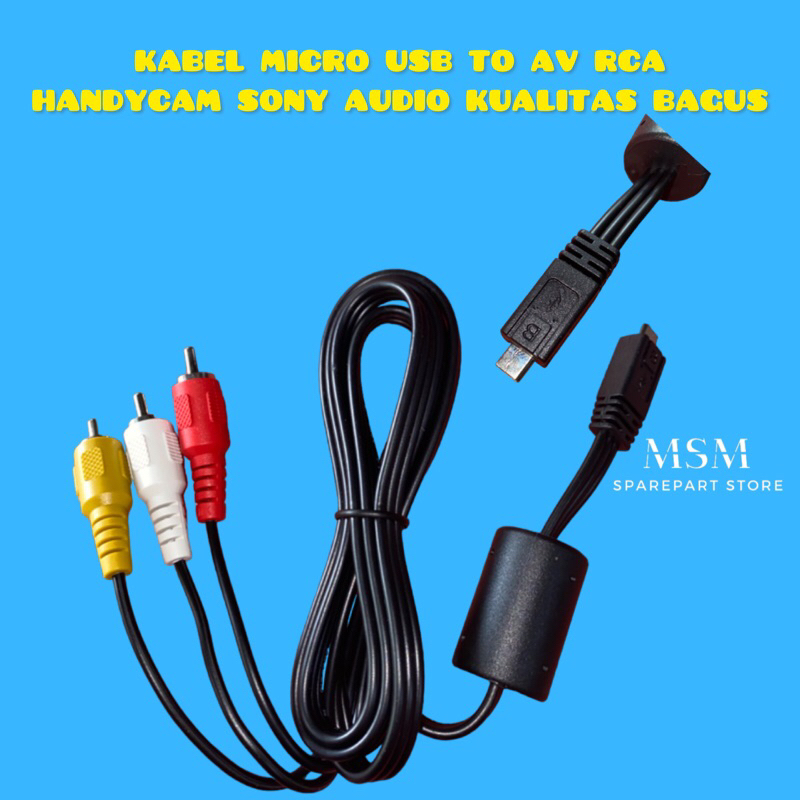 Jual KABEL MICRO USB TO AV RCA HANDYCAM SONY AUDIO KUALITAS BAGUS ...