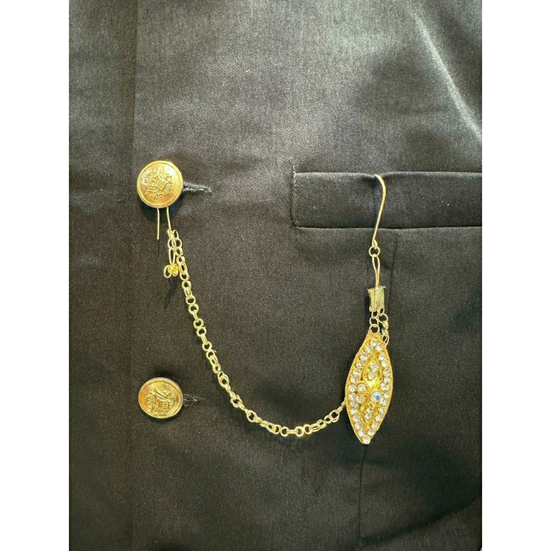 Jual bros laki benggol beskap hiasan model koin mata permata kuku gold ...