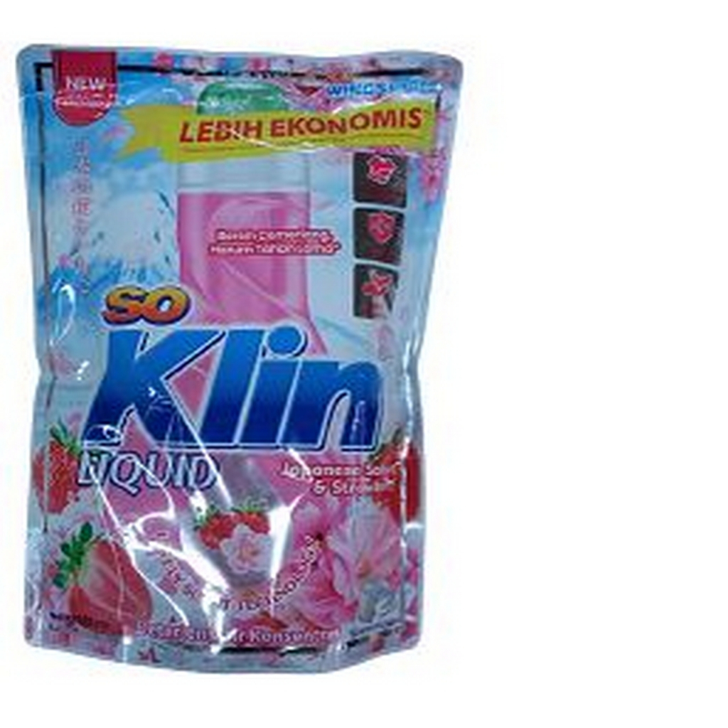 Jual So Klin Liquid Detergent Japanese Sakura & Stawberry 525ml ...