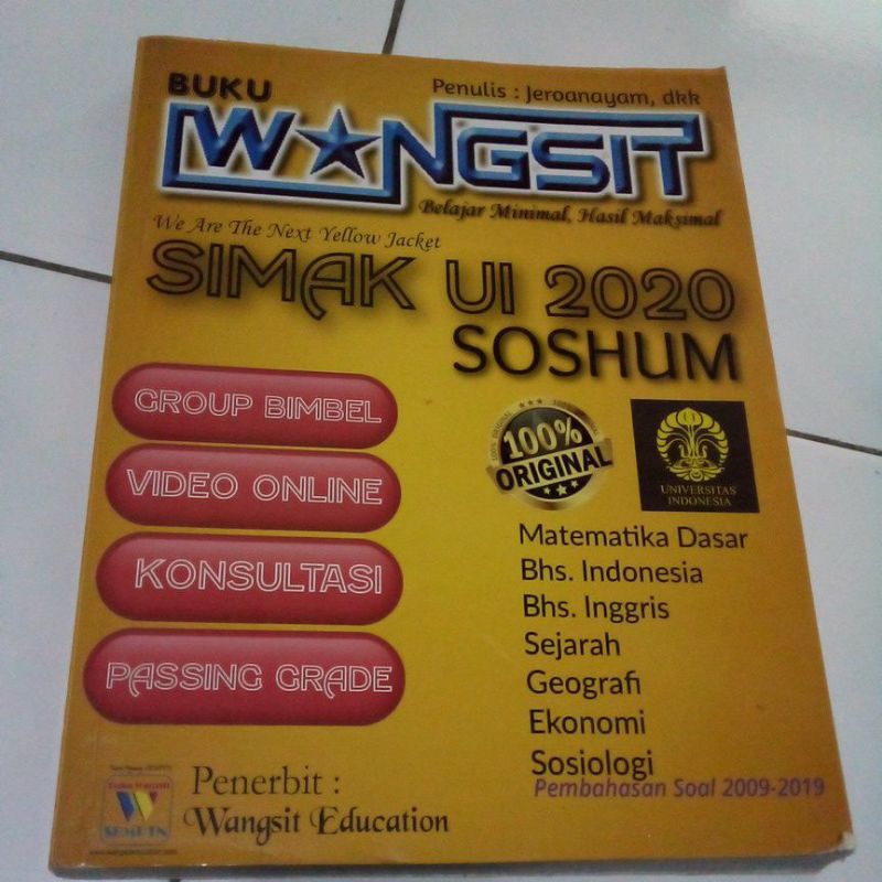 Jual Preloved buku wangsit SIMAK UI 2020 MANDIRI SNBP Soshum original snbp snbt | Shopee Indonesia
