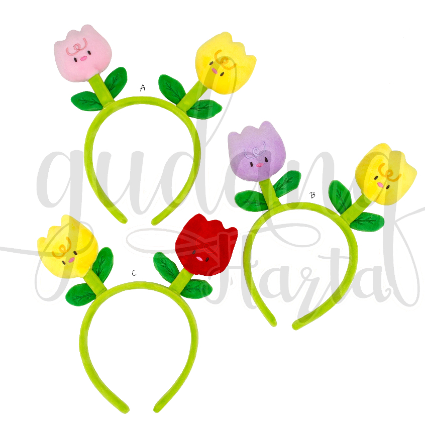 Jual Bando Bunga Kembar Bandana Model Two Flower Lucu Full Color GH ...