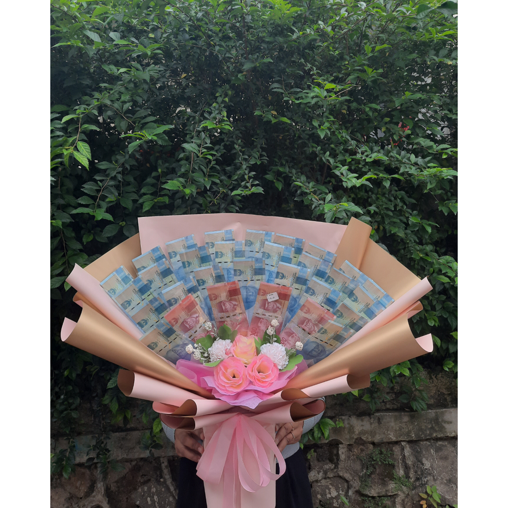Jual Money Bouquet Ukuran Large / Money Bouquet isi Maksimal 4jtjt ...