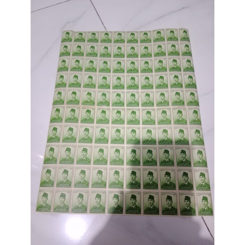 Jual 100 lembar perangko kuno Soekarno 40 rupiah Rp20.000 semua ...