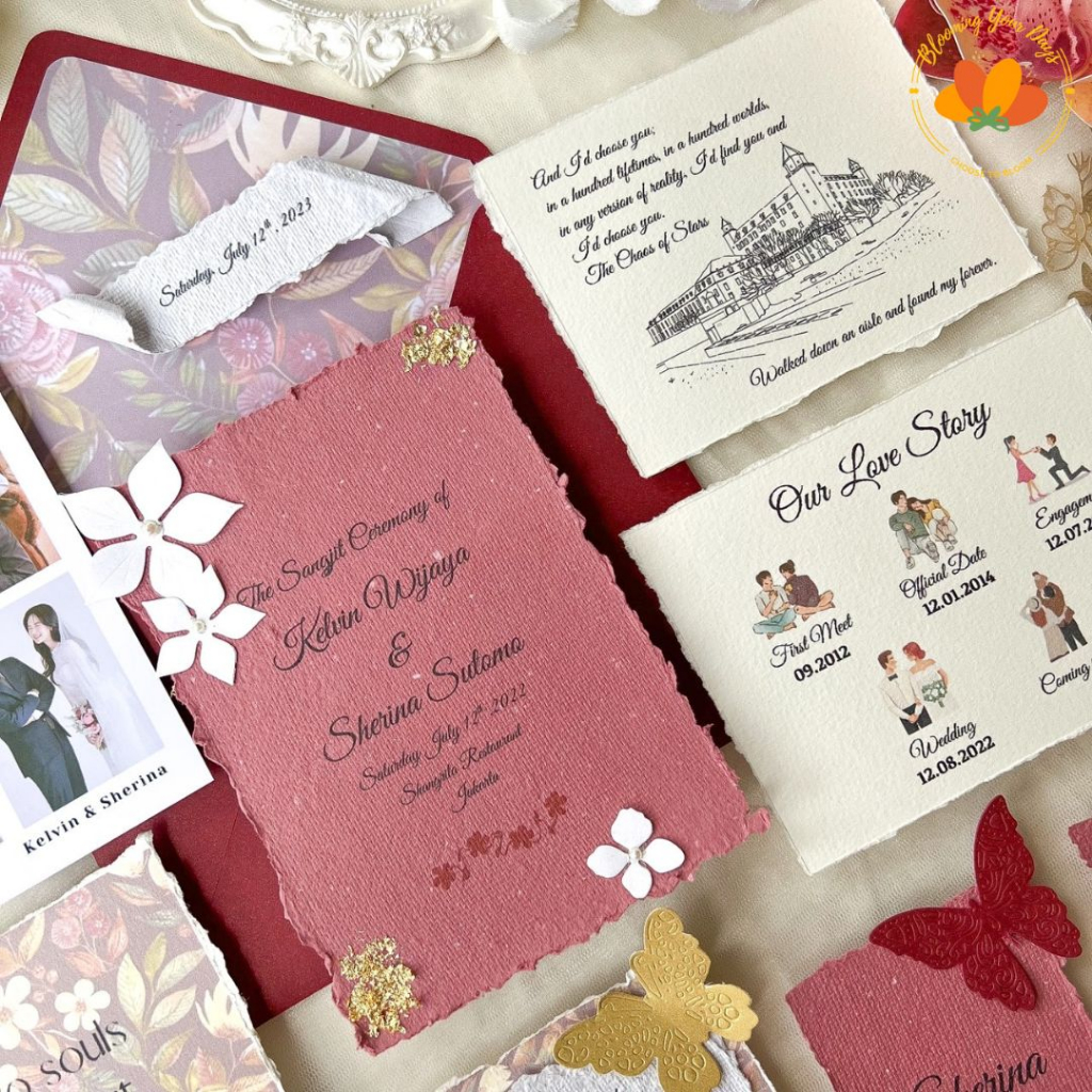 Jual calligraphy wedding keepsake vow wedding stationery undangan ...