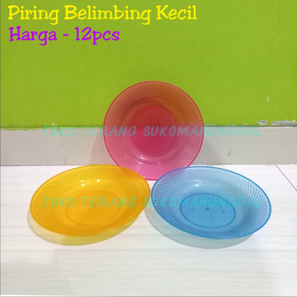 Jual 12PCS Piring belimbing KECIL / piring warna / piring makan / piring plastik / piring ...