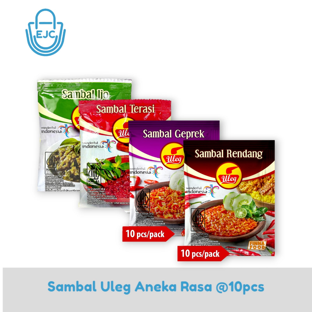 Jual ULEG SAMBAL SACHET 18GR / SAMBAL ULEG ANEKA RASA / SAMBAL ULEG ...