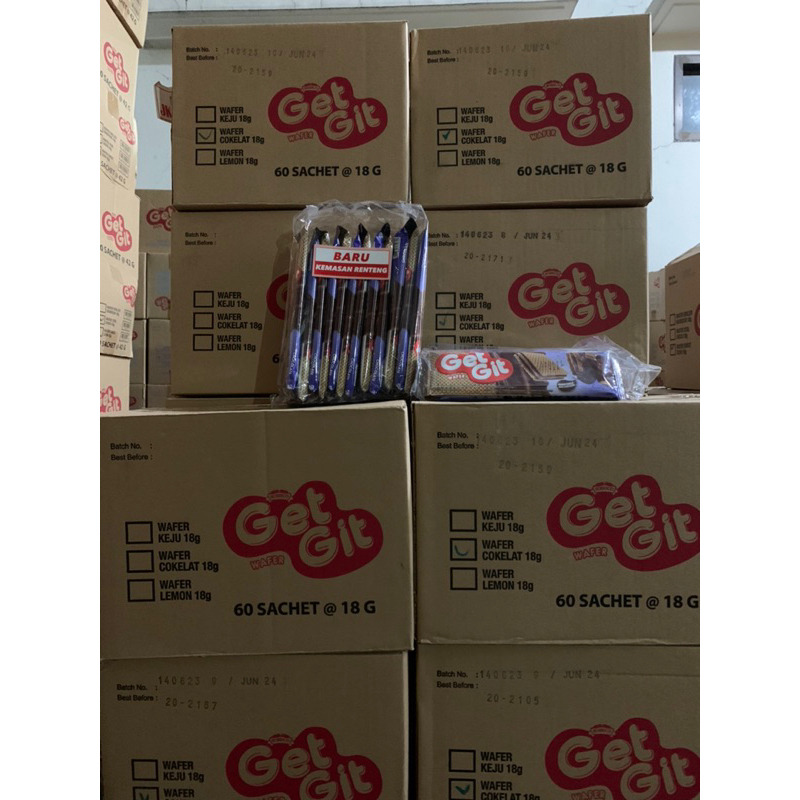 Jual Get Git Wafer Coklat Stick Kemasan 1 kardus isi 60 pcs | Shopee ...