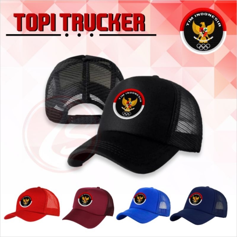 Jual Topi logo Indonesia trucker cap Indonesian topi garuda timnas ...