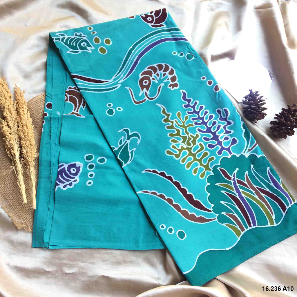 Jual Batik Tulis Asli Madura -Udang Bandeng -Warna Tosca Cerah Cantik ...