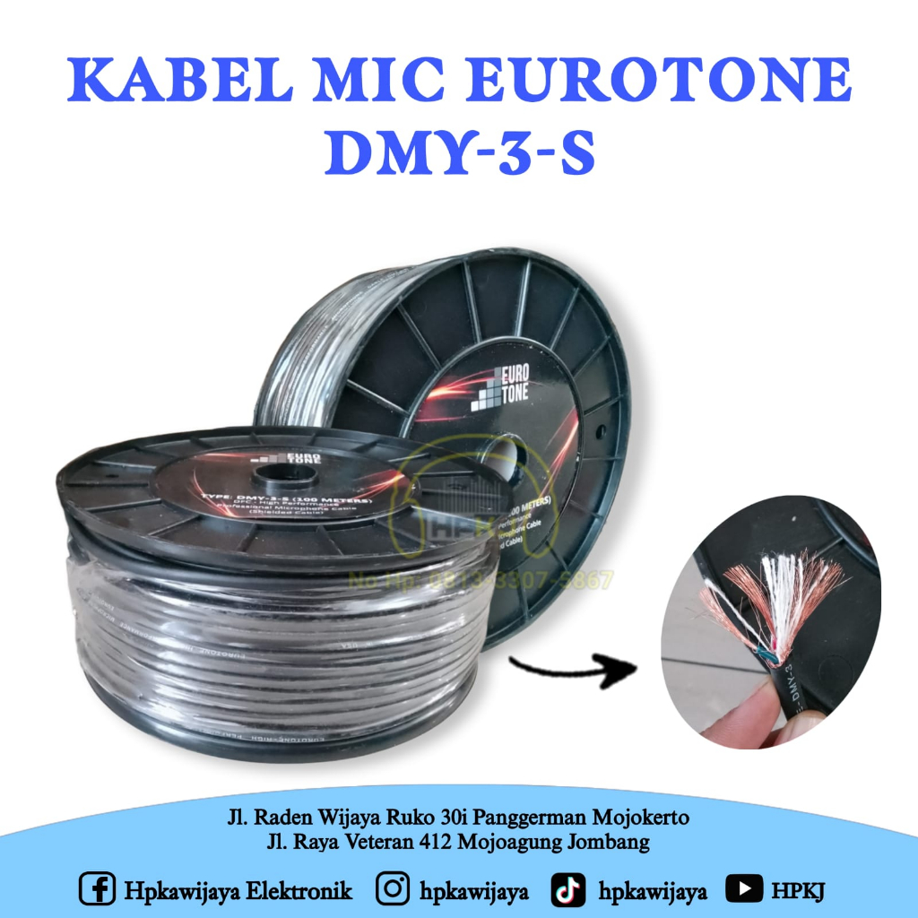 Jual KABEL MICROPHONE EUROTONE DMY-3-S KABEL MIC EURO TONE ( METERAN ...