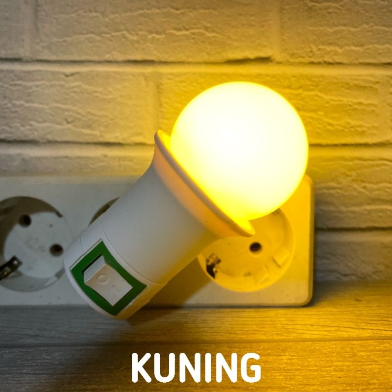 Jual LAMPU TIDUR LED 3W WARNA SATU SET PAKET BOLAM + FITTING COLOK ...