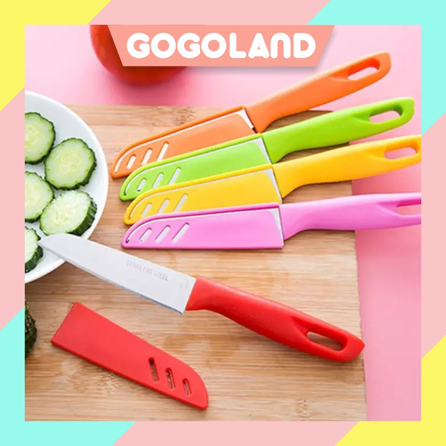 Jual ⭐Gogoland⭐ Pisau Buah Stainless Sarung Multifungsi Alat Kupas Mini ...