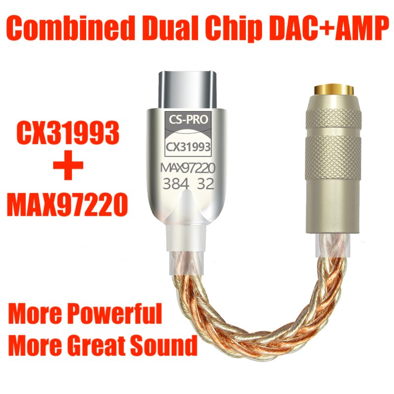 Jual Dual Chip DAC Conexant CX31993 + Amp 97220 Type C To 3.5mm Adaptor ...