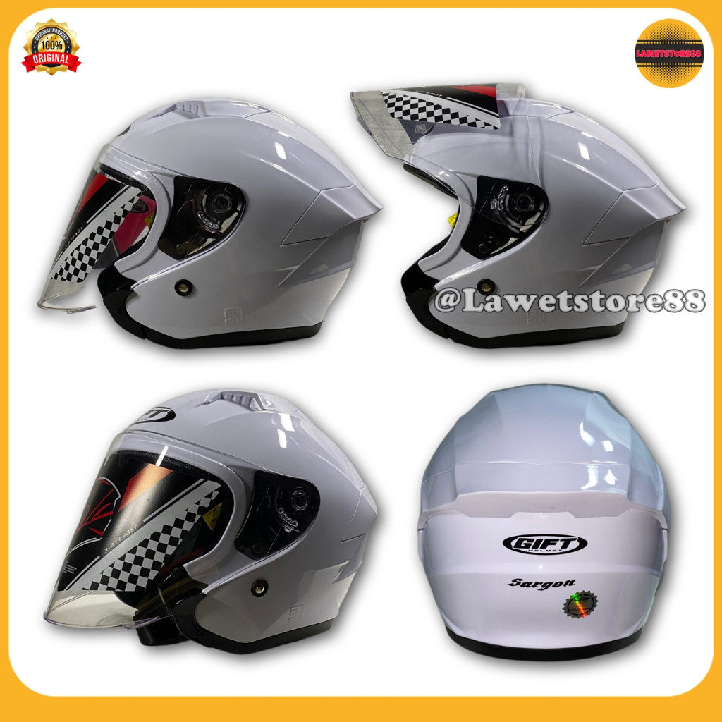 Jual Helmets Sepeda Motor Half Face Gift Sargon Solid Polos Original ...