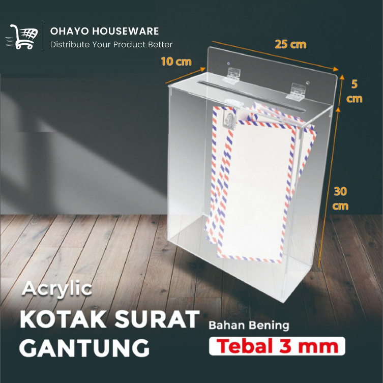 Jual Akrilik Kotak Surat Gantung / Acrylic Mail Box / Tebal - 3mm ...