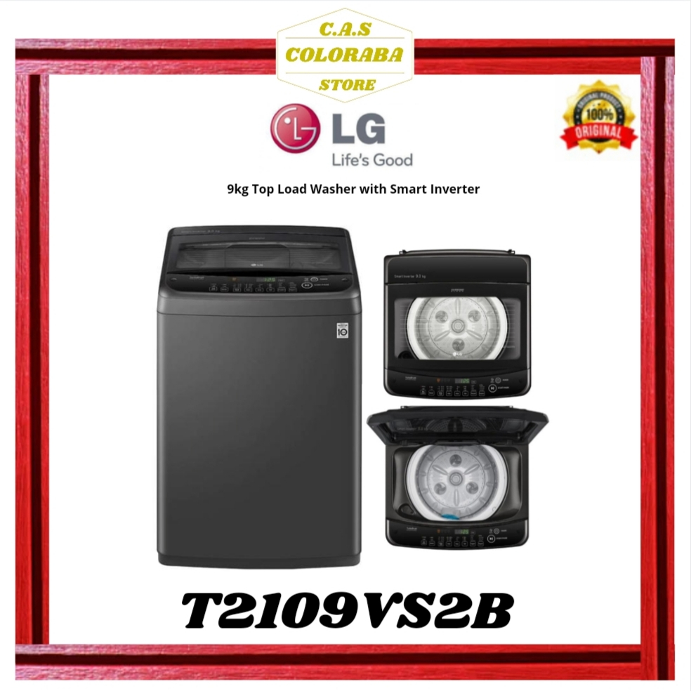 Jual MESIN CUCI LG T2109VS2B MESIN CUCI TOP LOADING 9 KG INVERTER T2109 ...