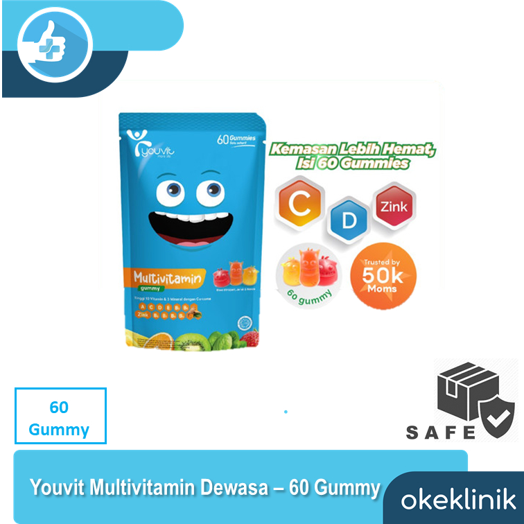 Jual Youvit Multivitamin For Kids Vitamin Anak Pouch Isi 60 Gummy - 2 ...