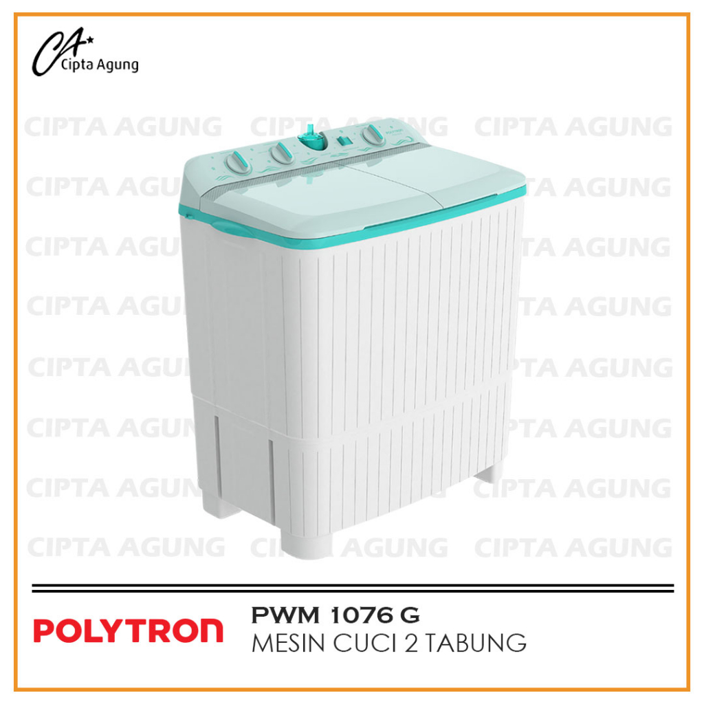 Jual POLYTRON MESIN CUCI 2 TABUNG KAPASITAS 10 KG PWM 1076G [BDG] | Shopee Indonesia