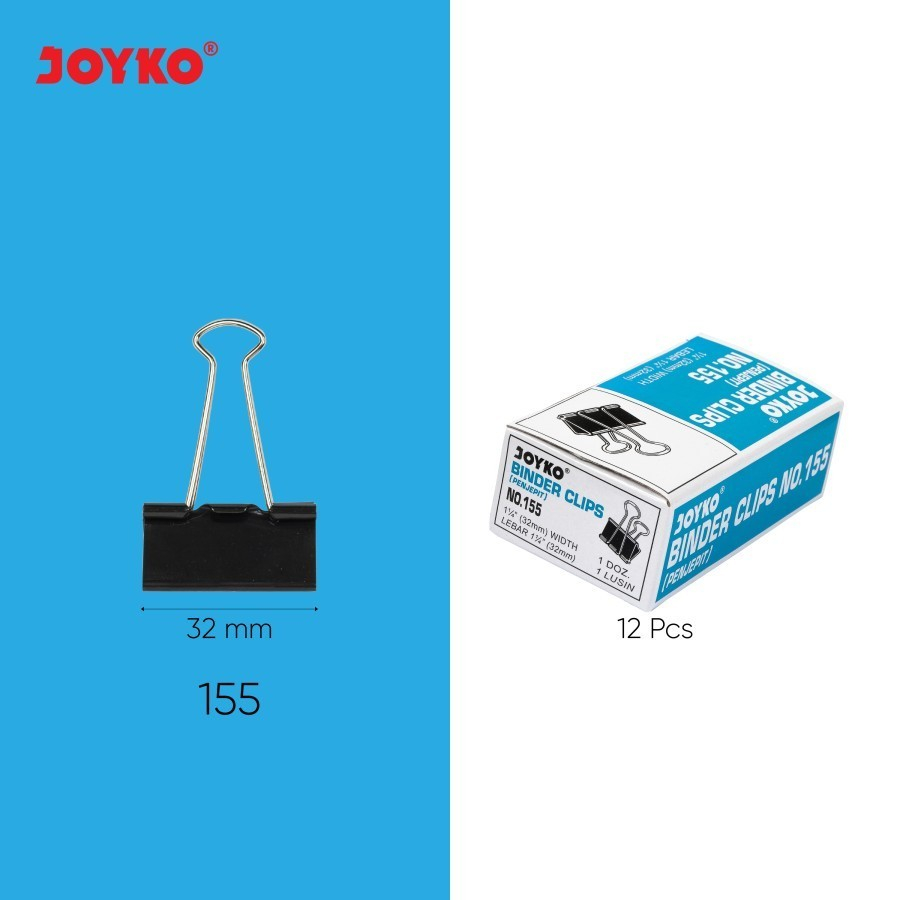 Jual Binder Clips / Penjepit Kertas No 155 Joyko | Shopee Indonesia Jual Binder Clips / Penjepit Kertas No 155 Joyko | Shopee Indonesia