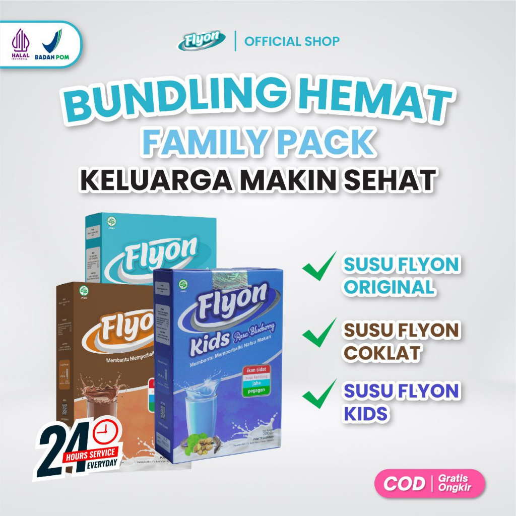 Jual Susu Flyon Paket Family 1 Box Flyon Original + 1 Box Flyon Coklat ...