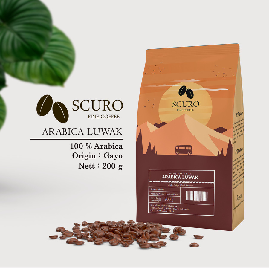 Jual Scuro Coffee - Luwak Gayo Roasted Bean 200g | Shopee Indonesia