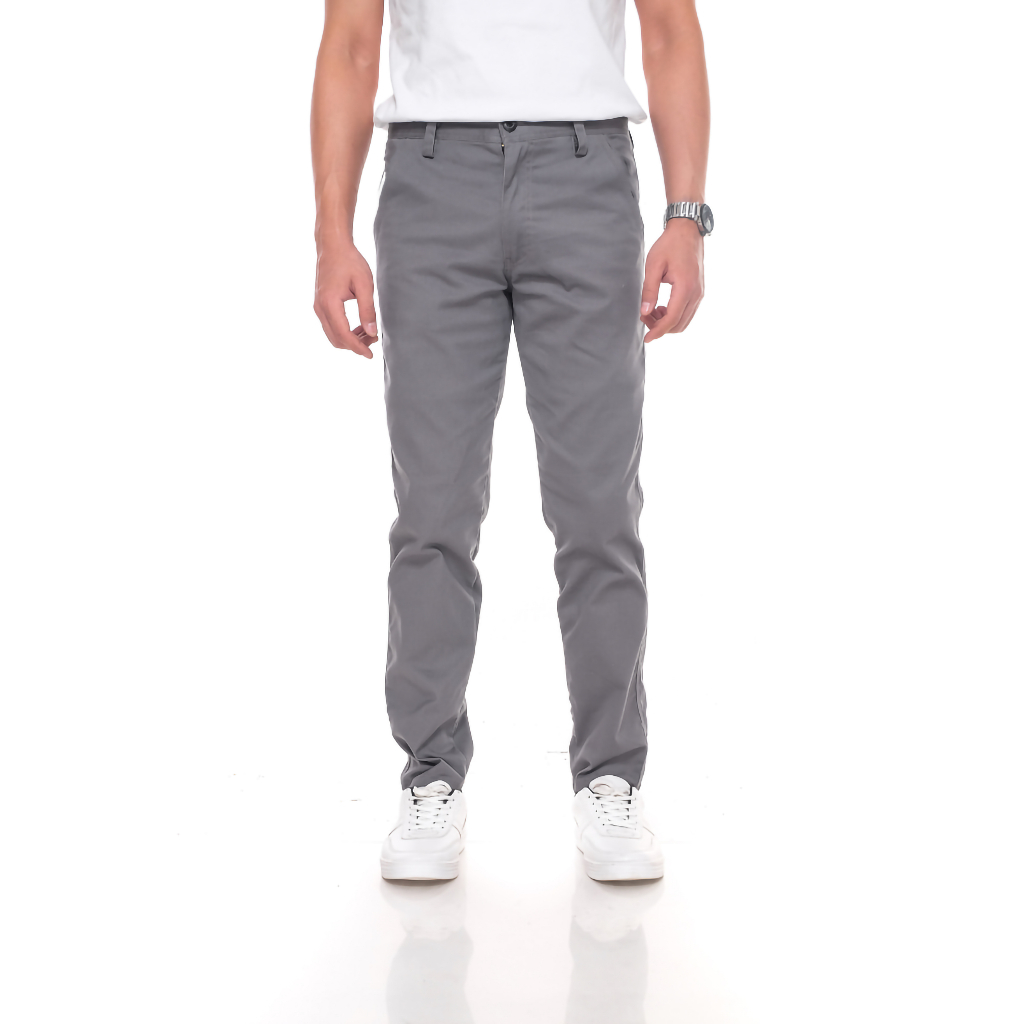 Jual ZHON ARMY Nerona Celana Panjang Chinos Abu Slimfit | Shopee Indonesia