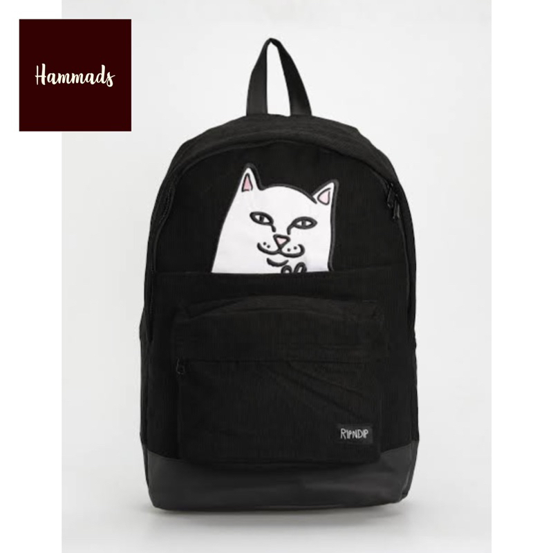 Jual Ripndip Lord Nermal Corduroy Backpack Black | Shopee Indonesia
