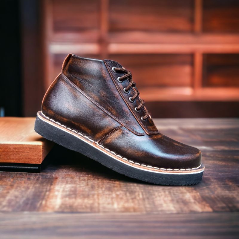 Jual sepatu Casual boots pria kulit sapi asli code ARB 01 Mr la ...