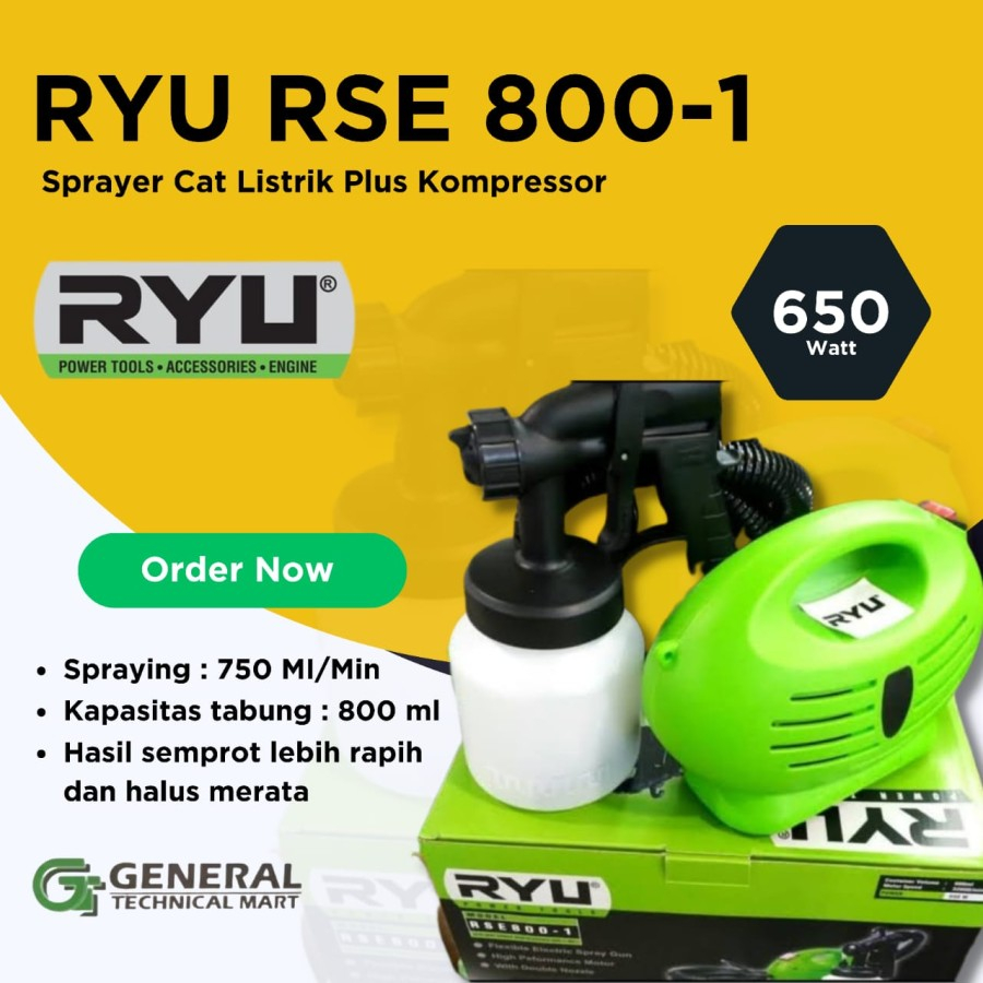 Jual RYU Spray Gun Electric RSE 800-1 | Shopee Indonesia
