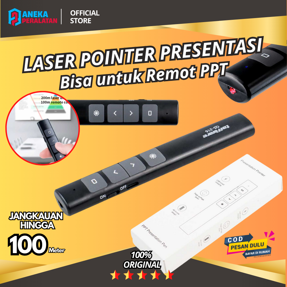 Jual Laser Pointer Presentasi Pen Remote Wireless 200 Meter 2.4GHz ...